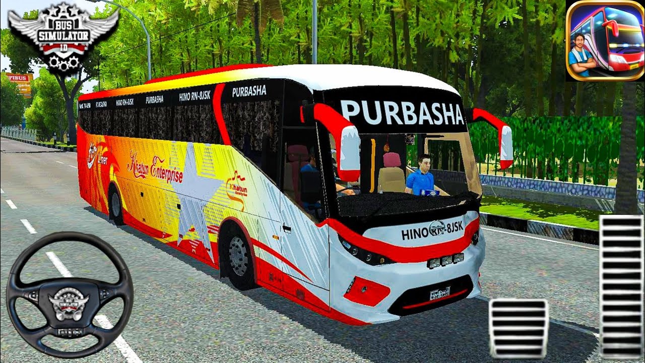 Bus Simulator Indonesia - Hino RN8 Purbasha Khatun Enterprise Bus Mod ...