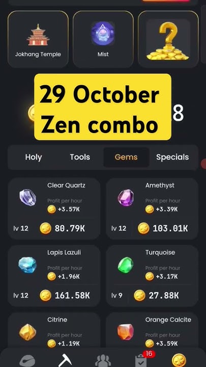 Zen Coin Daily Como 29 October | Zen coin daily combo today | #zencoindailycombo #zencoin - YouTube