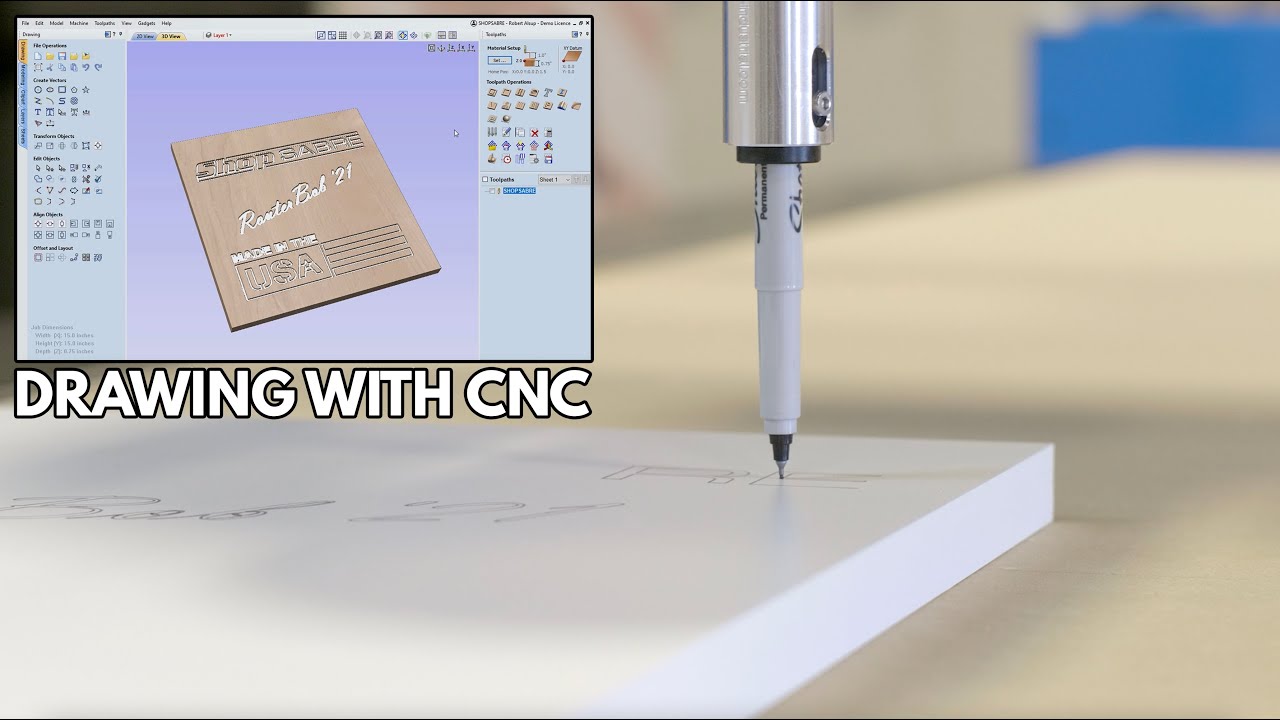 Marker Pen Attachment on ShopSabre CNC - YouTube