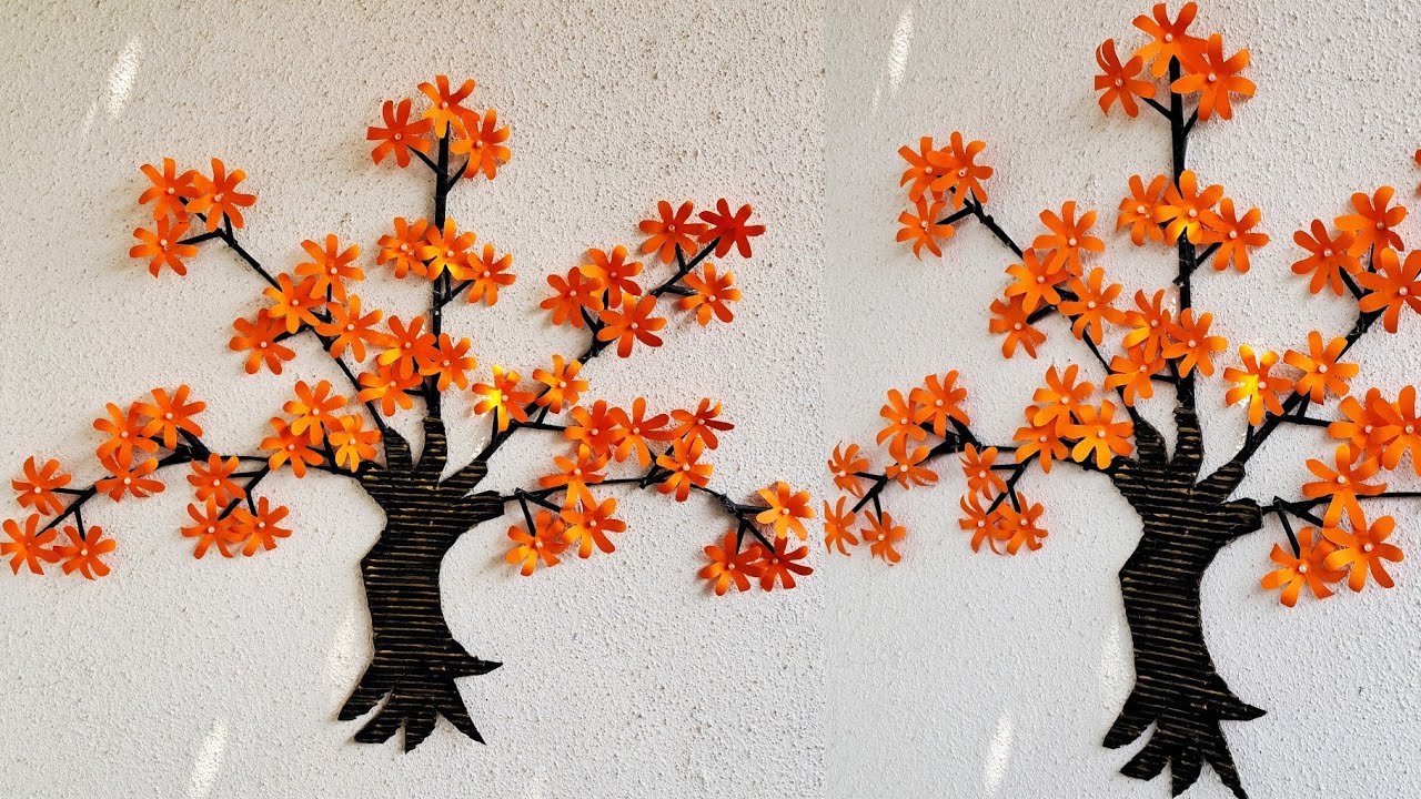 Paper Tree Wall Decor | Wall Decor Using Cardboard | Home Decoration ...