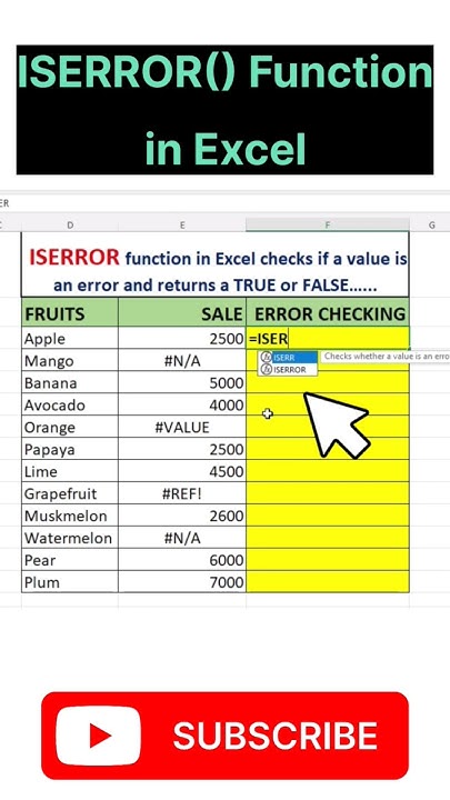 ISERROR() Function in Excel#Excel ISERROR () Formula#Excel#exceltutorial#shorts#viral# ...