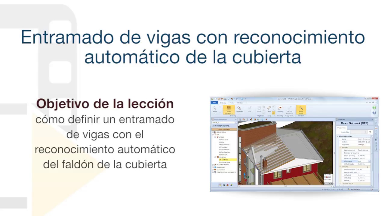 Tutorial de Edificius-Entramado de vigas con reconocimiento automático de la cubierta-ACCA ...