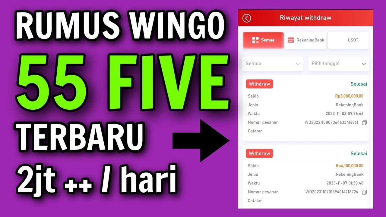 TRIK PROFIT 55FIVE DENGAN RUMUS BARU auto WD TIAP HARI - YouTube