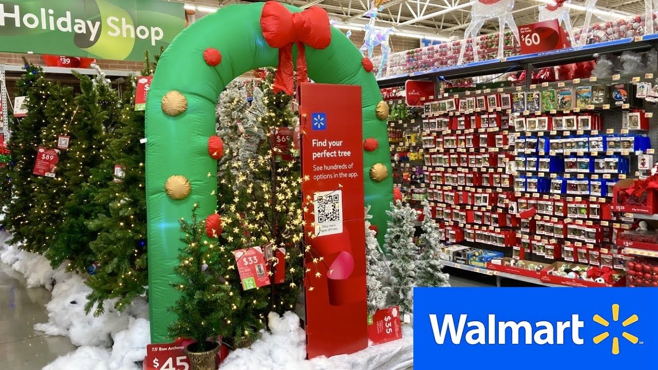 WALMART CHRISTMAS TREES CHRISTMAS DECORATIONS ORNAMENTS SHOP WITH ME ...