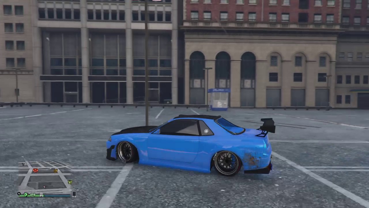 Grand Theft Auto V online drifting with GTR R32 - YouTube