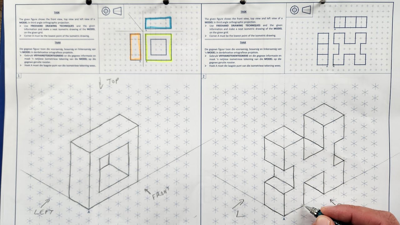 How to draw an Isometric Drawing - HSE | Page 7-2 | Grade 10 - YouTube
