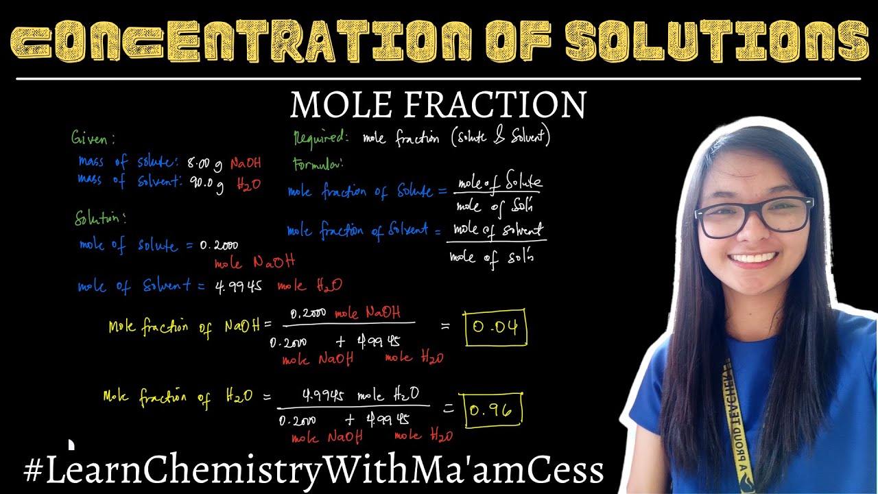 How to calculate concentration of solutions | Mole Fraction | Learn ...
