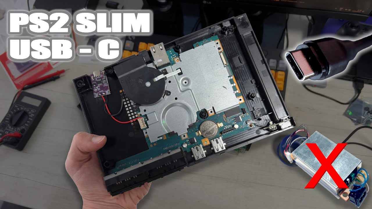 COMO ALIMENTAR PS2 SLIM POR USB C - Tutorial Mod Ps2 Slim (Modelo 90xxx ...