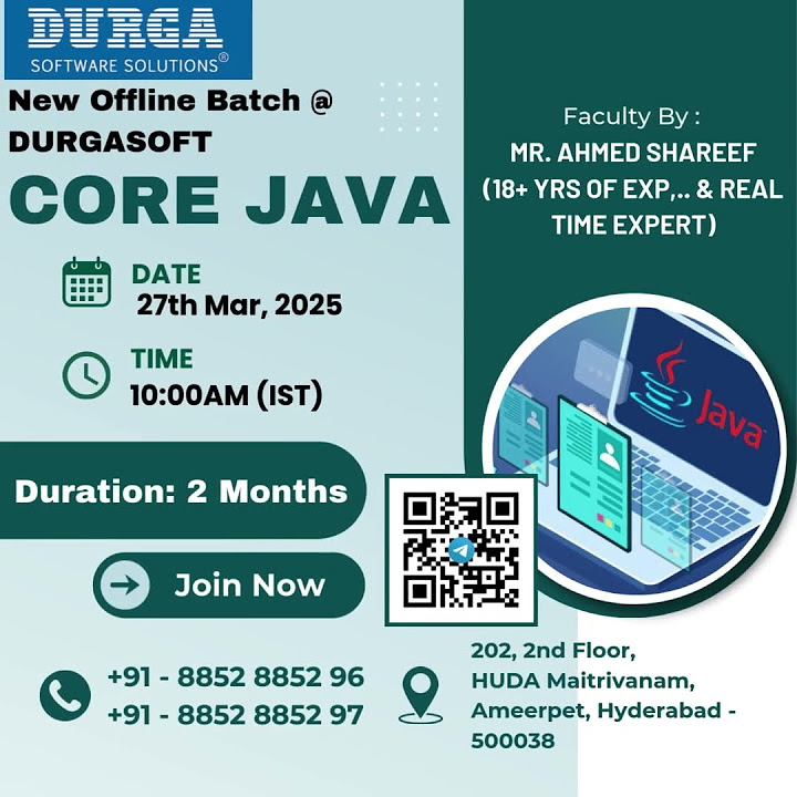 🔥 Core Java Offline Batch | New Batch from 27th March 2025 | Learn from Experts at DURGASOFT 🚀 ...