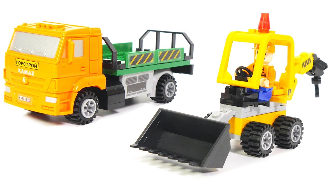 Gorod Masterov 7543 Kamaz Truck with bulldozer | Construction playset ...