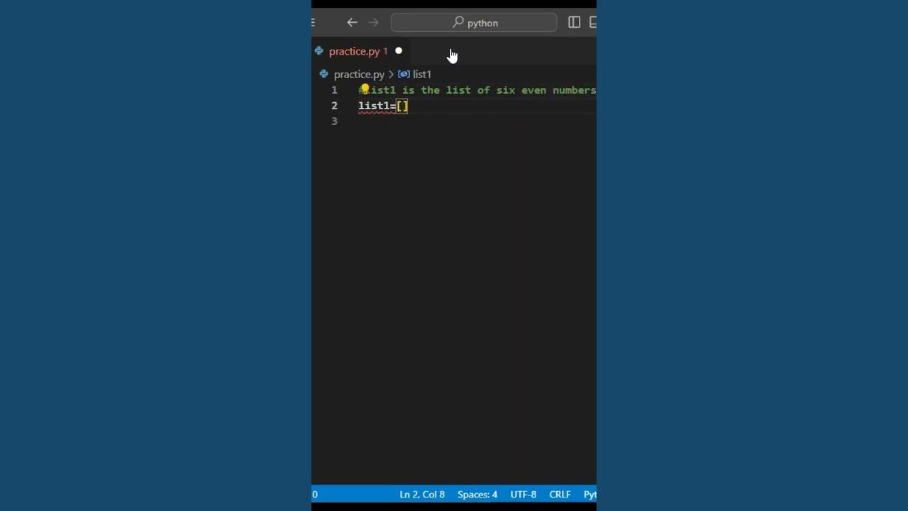 List1 In The List Of Six Even Numbers 👦python Pythoncode Pythonforbeginners Youtube