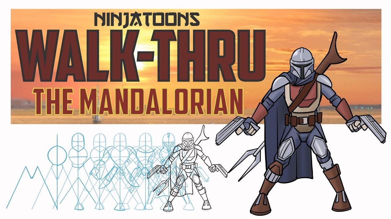The Mandalorian Step By Step Drawing Tutorial - YouTube