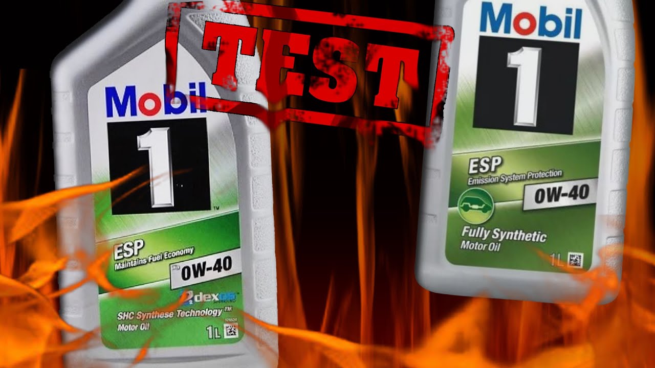 Mobil 1 ESP X3 0W40 kontra Mobil 1 ESP 0W40 Test 400°C - YouTube