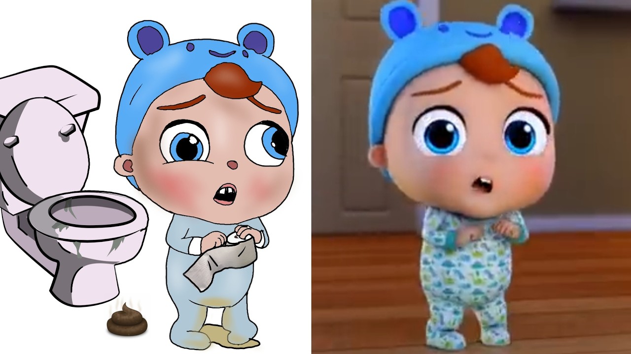 Little Angel & Friends - Ten In The Bed Drawing Meme | Funny Little ...