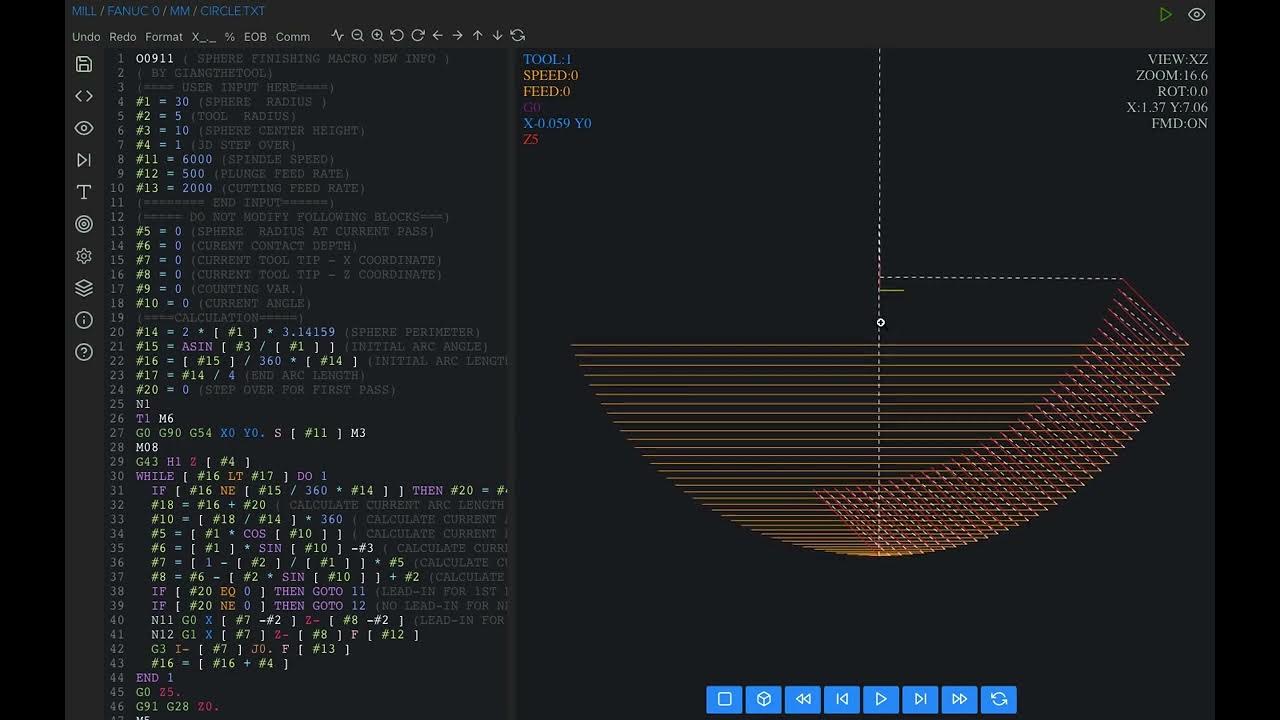 CNC Macro Simulator II - moving the tool path - YouTube