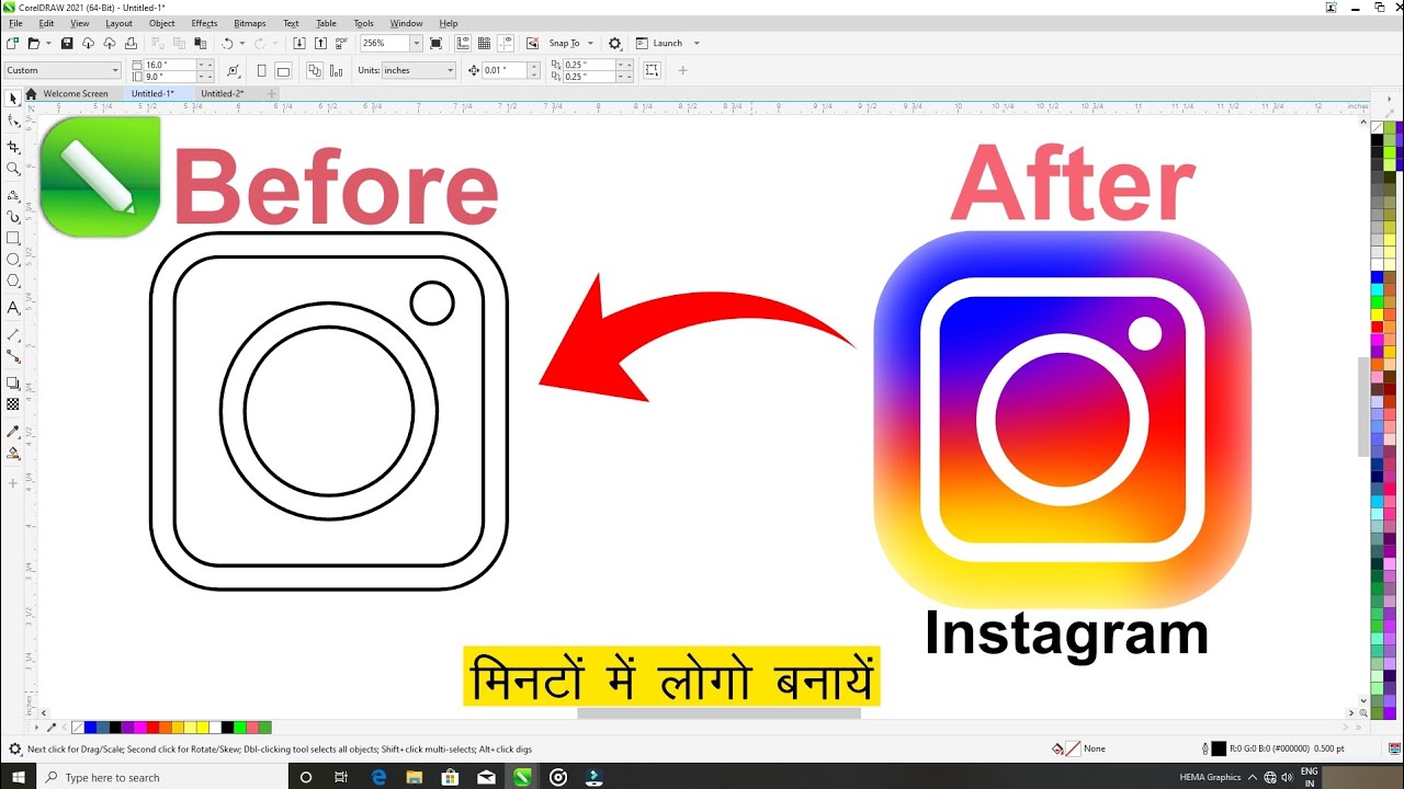 Instagram Logo Design in Coreldraw || How To Create Instagram Logo ...
