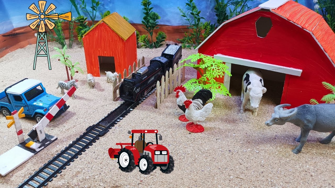 creative farming diy - diy farm cow barn - make train track - transport ...