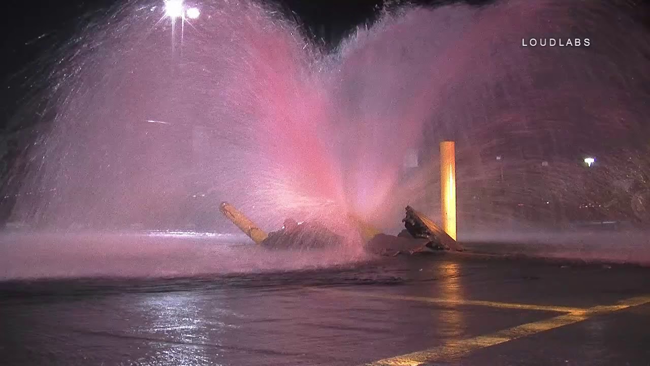 Sheared Hydrant At FedEx Warehouse / Whittier 4.19.19 - YouTube
