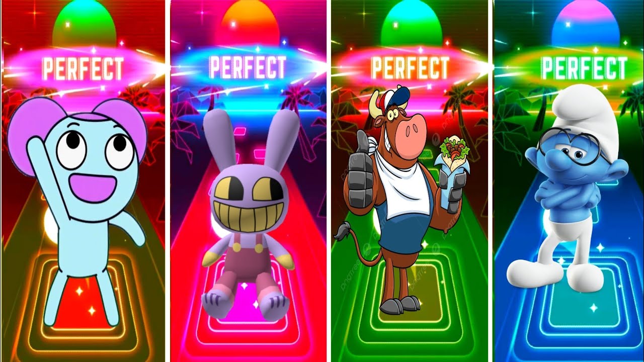 Pibby🆚Jax The Amazing Digital Circus🆚FUNNY BULL🆚THE YOUNG SMURFS💫Who is ...