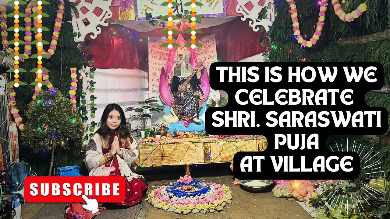Village Saraswati Puja: Joy & Traditions! 2k25 | Awisha Thapa - YouTube