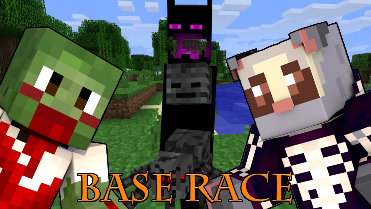 Minecraft - Halloween Base Race - GRUM !!! - YouTube