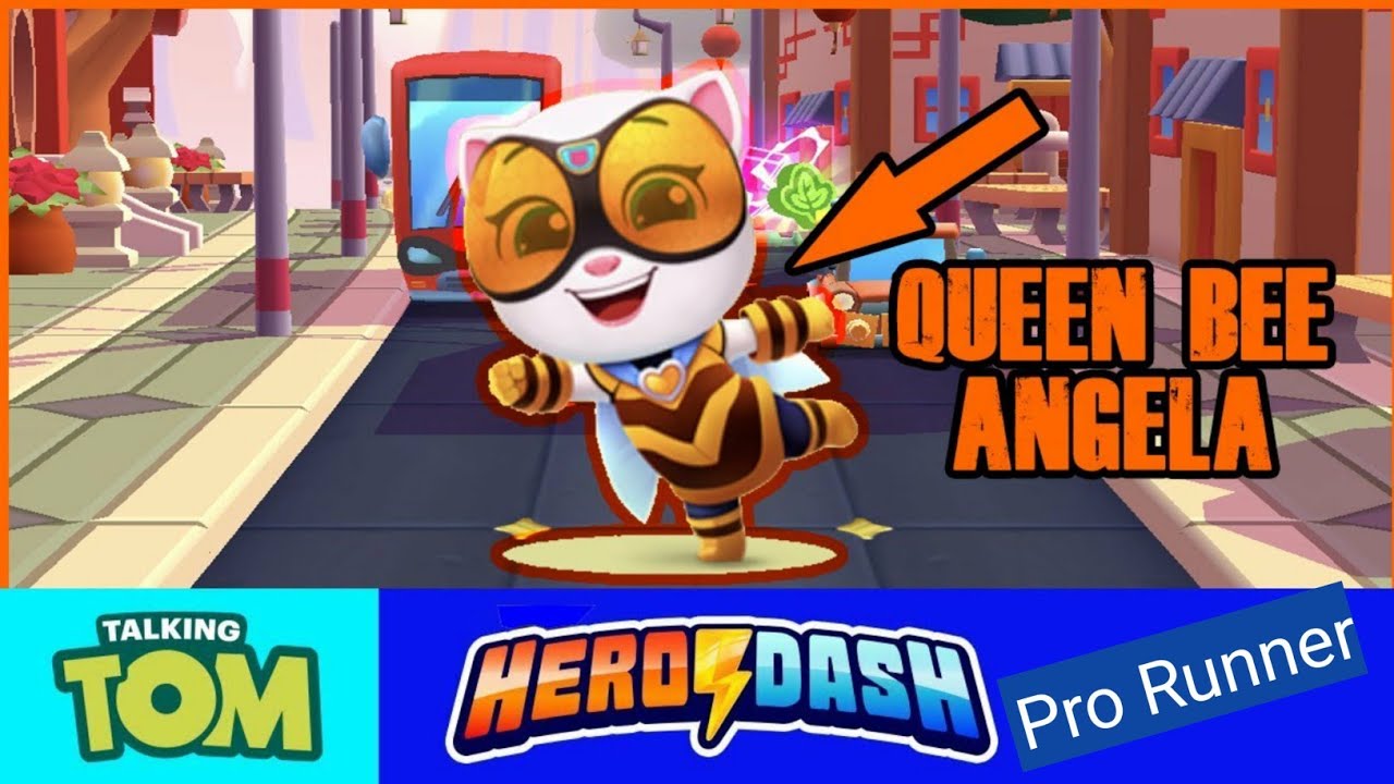 Queen Bee Angela is PRO Player Of Talking Tom Hero Dash - YouTube