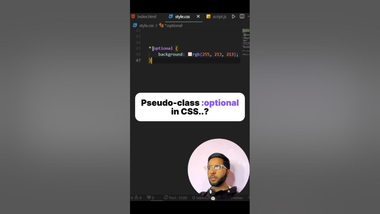 :optional Pseudo-class in CSS..? 🤔🔥 #css #webdevelopment - YouTube