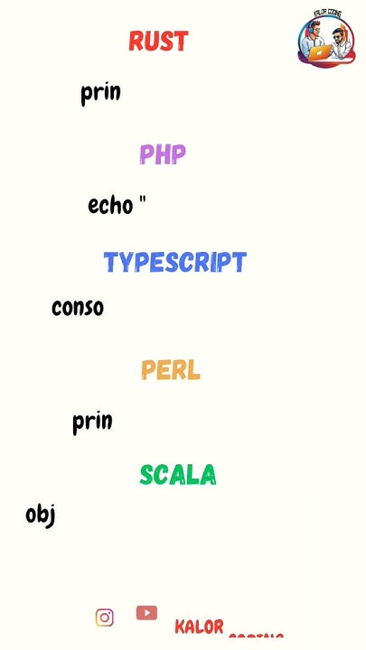 Print hello world in #rust #typescript #php #perl #scala language #programming #coding #corejava ...