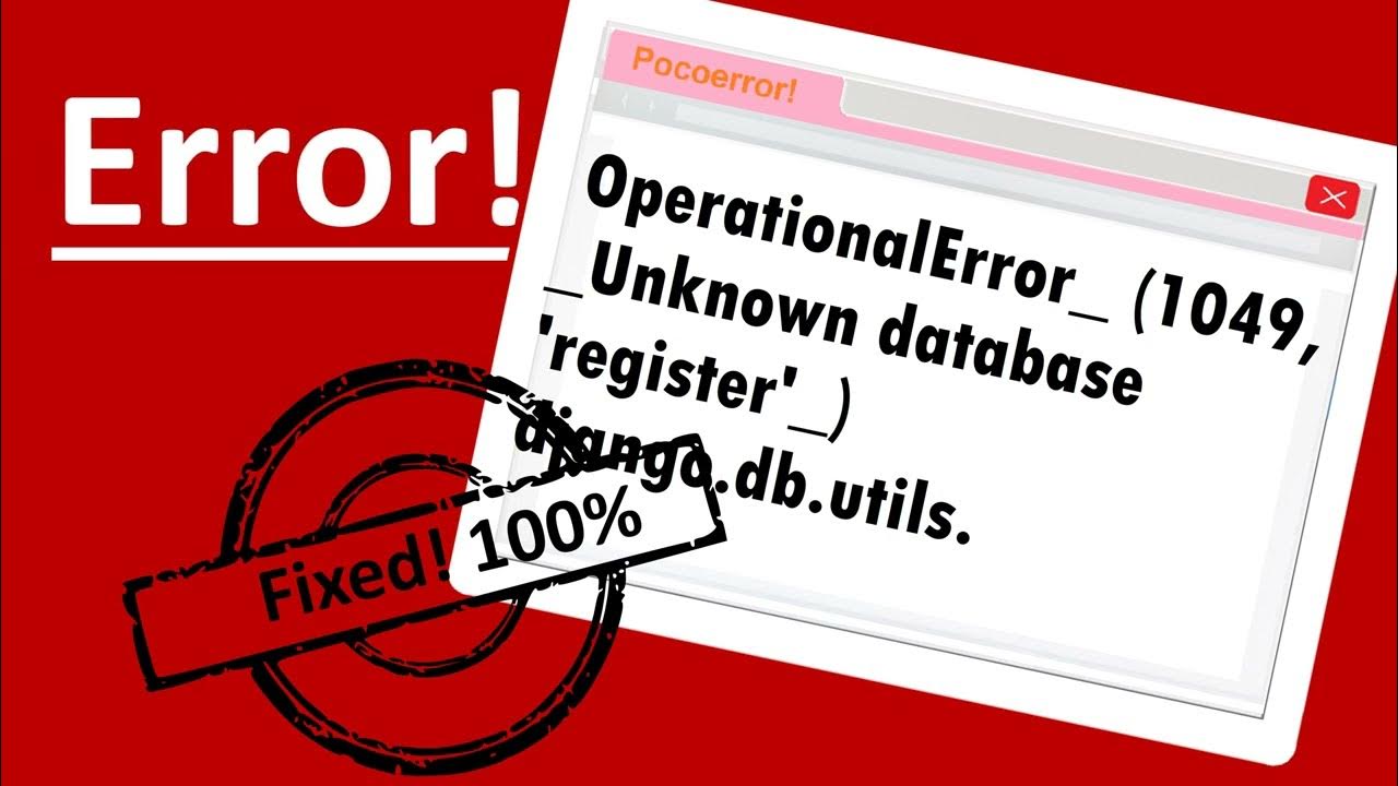 django.db.utils.OperationalError_ (1049, _Unknown database 'register'_) |window 11|2022 update ...