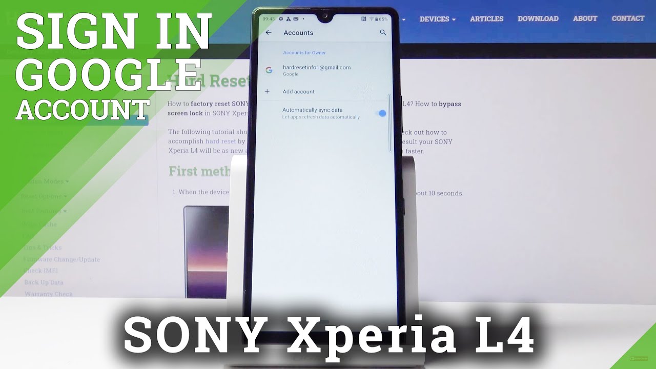 How to Add Google Account in SONY Xperia L4 – Google Sign In - YouTube