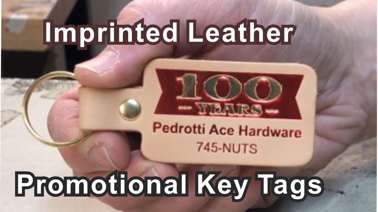 Imprinted Promotional Leather Key Tags - YouTube