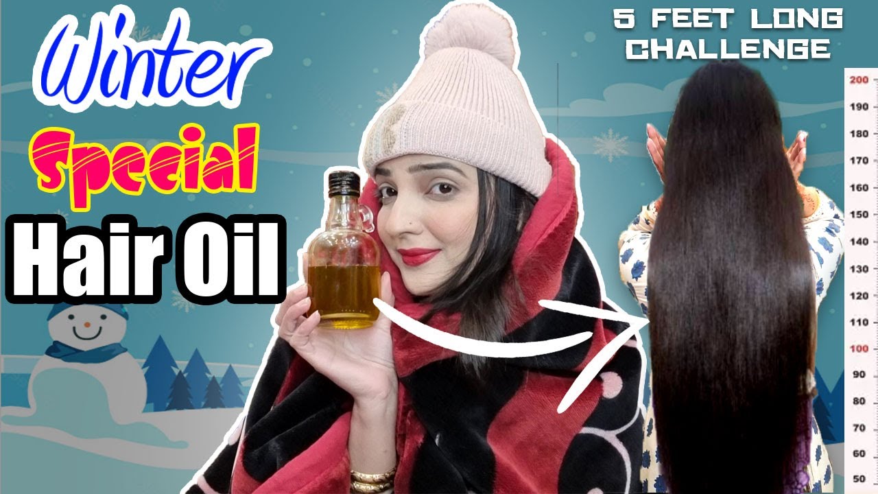 5 FEET LONG HAIR GROWTH CHALLENGE - WINTER SPECIAL HAIR OIL - YouTube