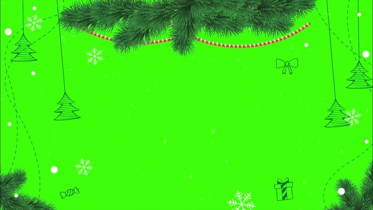 Greenscreen Christmas Leaf's background | Green screen Frame Background ...