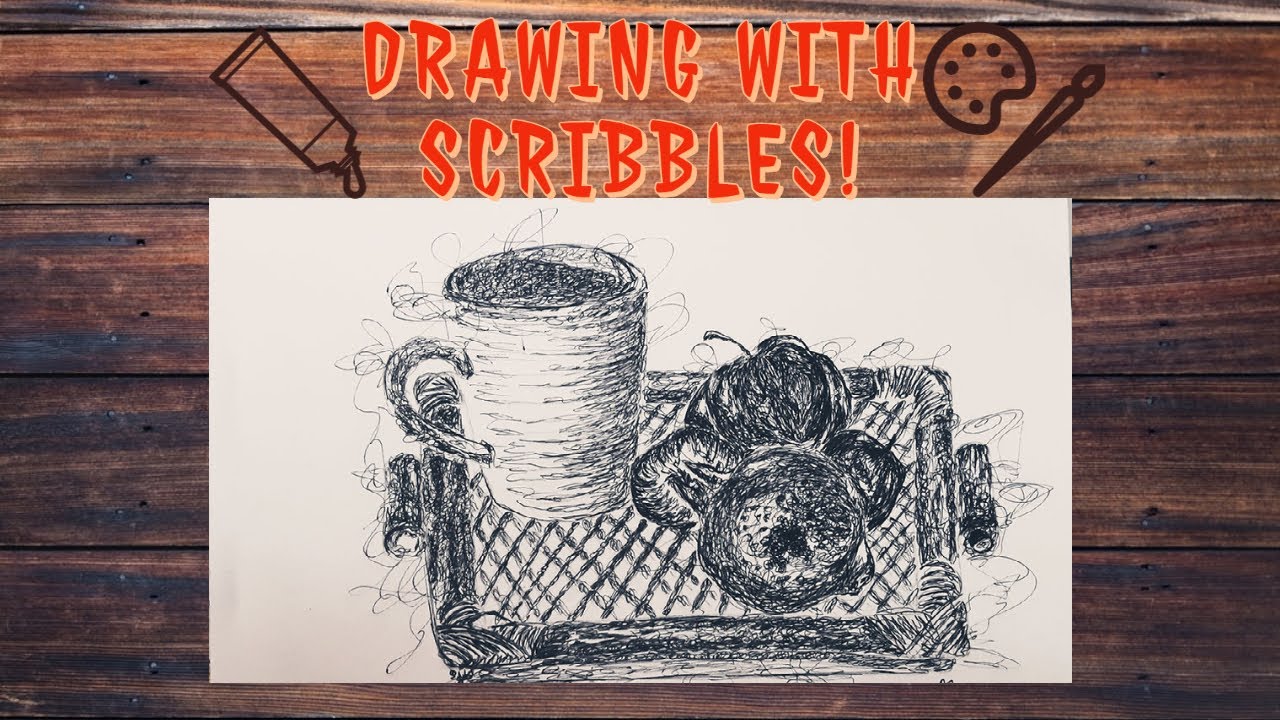HOW TO DRAW STILL LIFE ONLY WITH SCRIBBLES! | SCRIBBLE ART | BALL PEN ...
