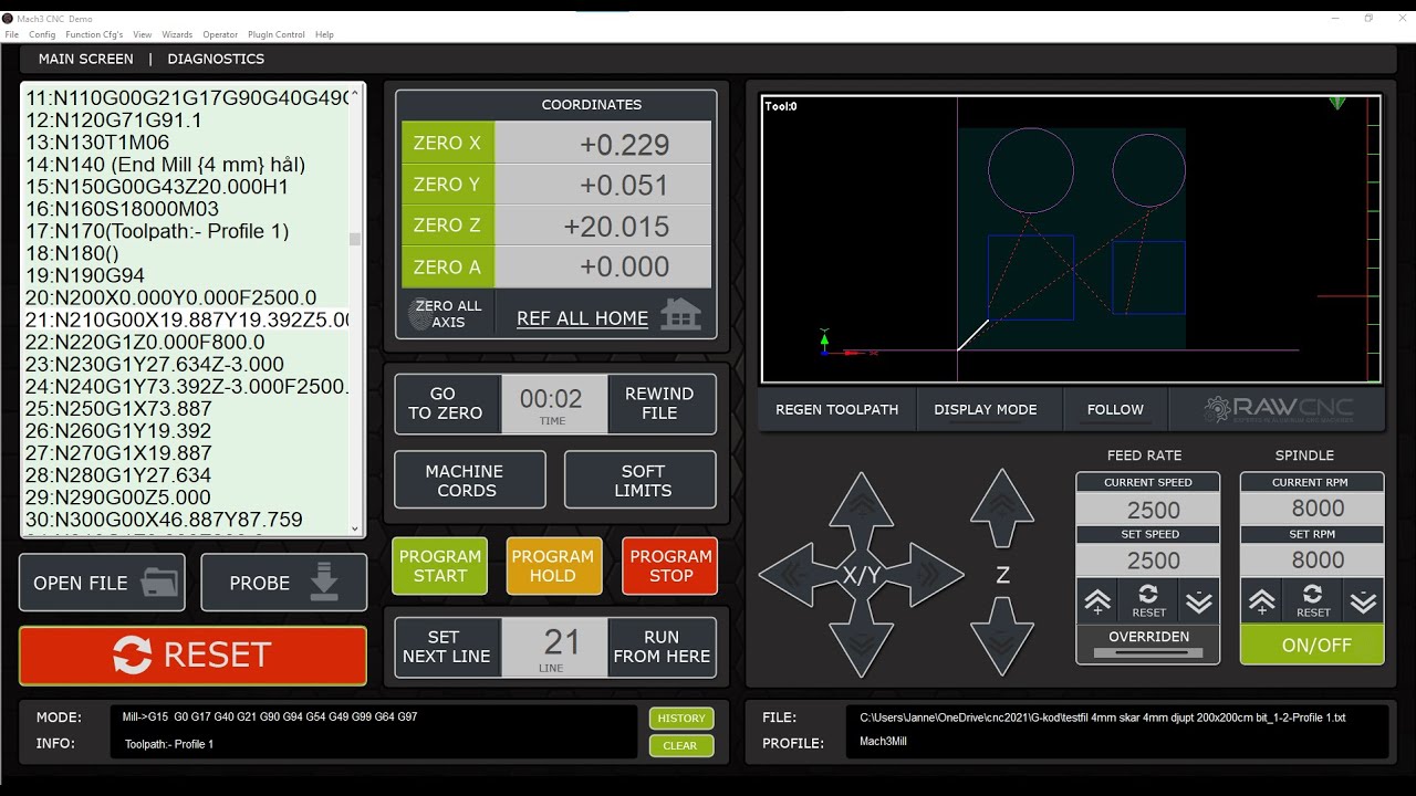 Modern Mach3 user interface - YouTube