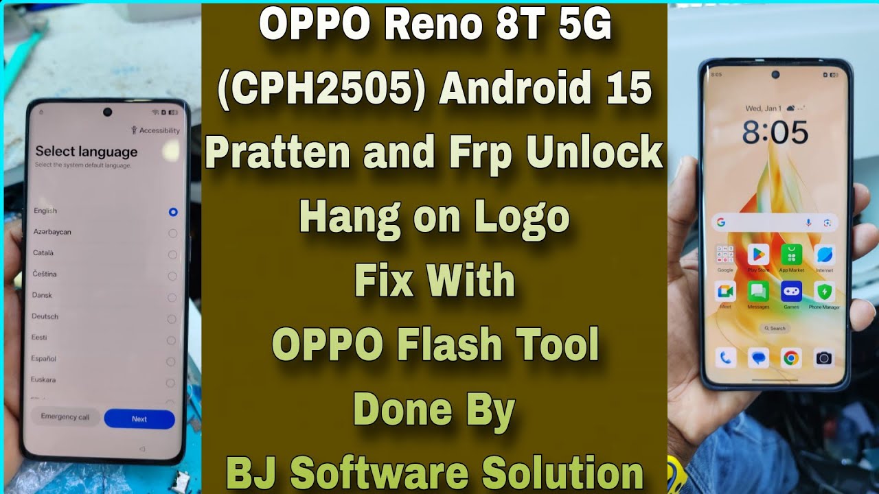 OPPO Reno 8T 5G (CPH2505) Android 15 Pratten and Frp Unlock Hang on ...