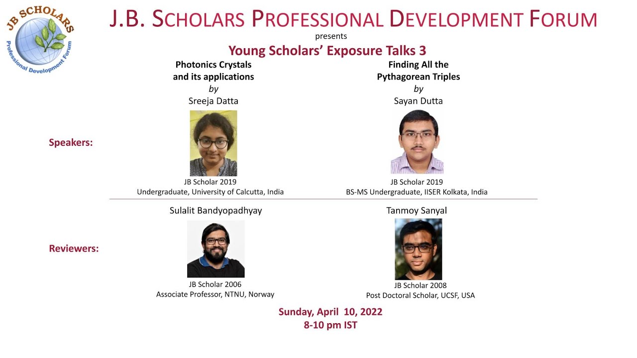 Young Scholars' Exposure Talks 3 (2022 Season 1) || Sayan Dutta ...