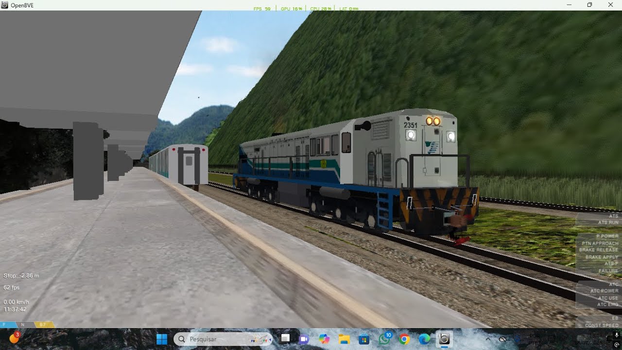OpenBVE 2351 chegando na estação Terminal Vila Inhomirim + realizando a ...