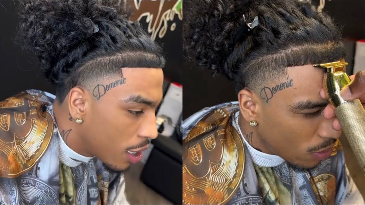 How to Cut Straight Curly hair W/ A Tapered hairline - YouTube