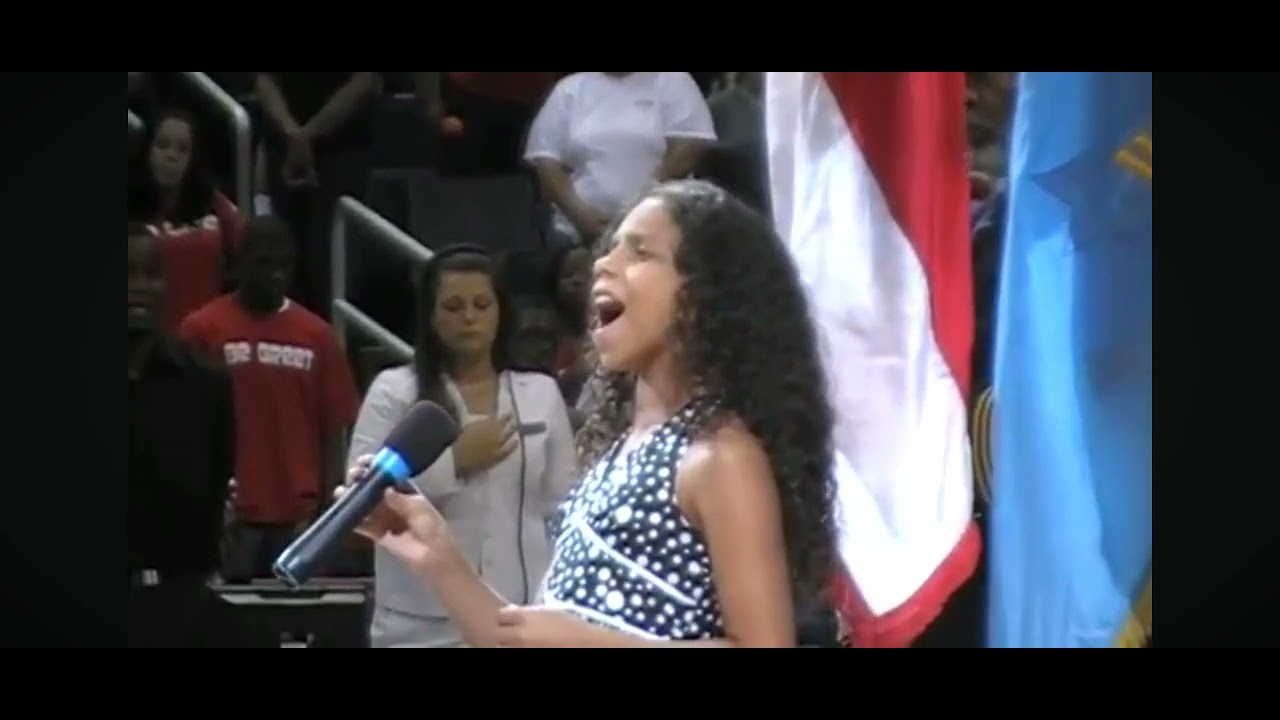 Michaela Harrington Sings The National Anthem For The Washington ...