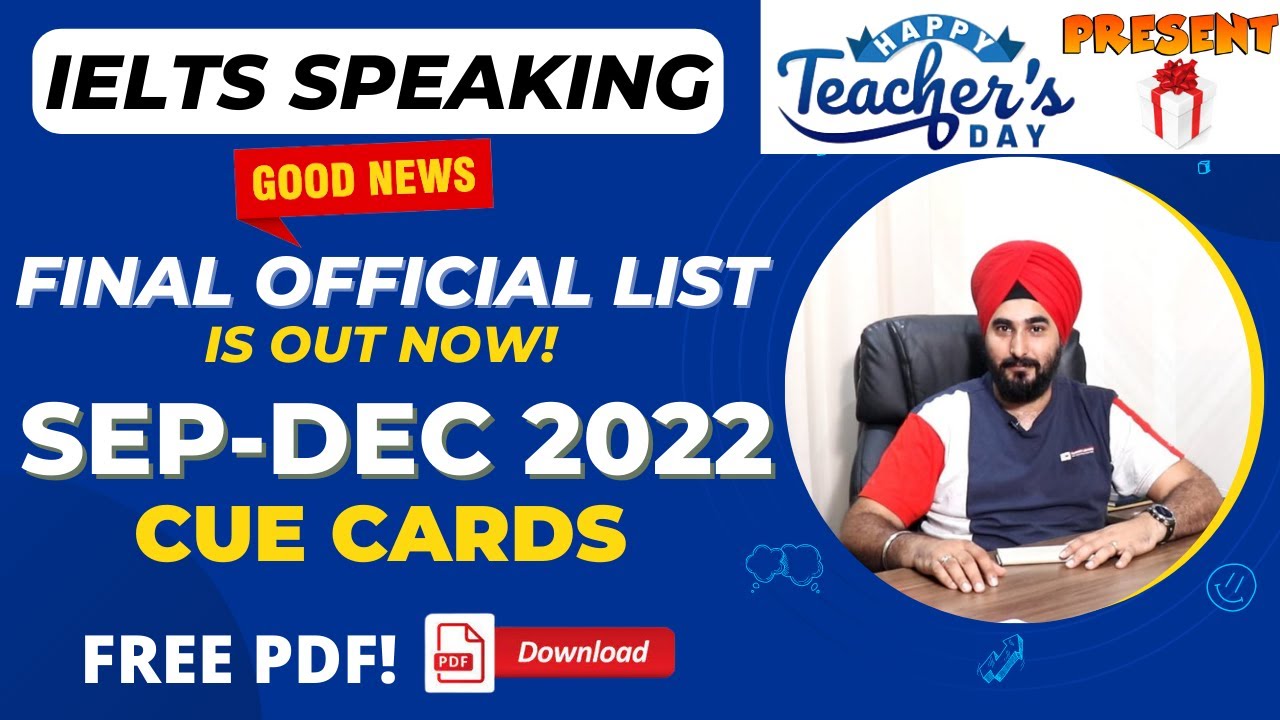 Ielts #Speaking Cue Cards #Sep-Dec 2022 Final Official List is Out | # ...