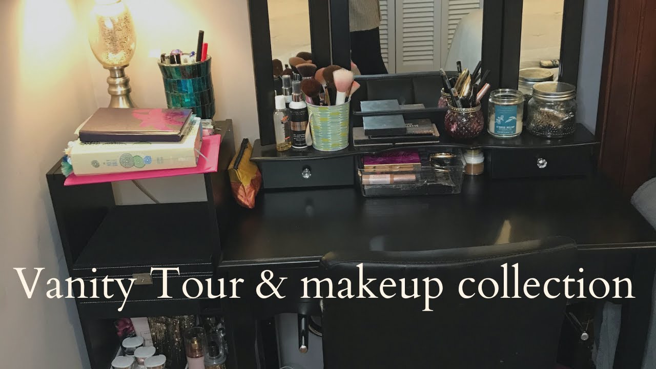 Vanity tour & Makeup collection- realistic and minimal - YouTube