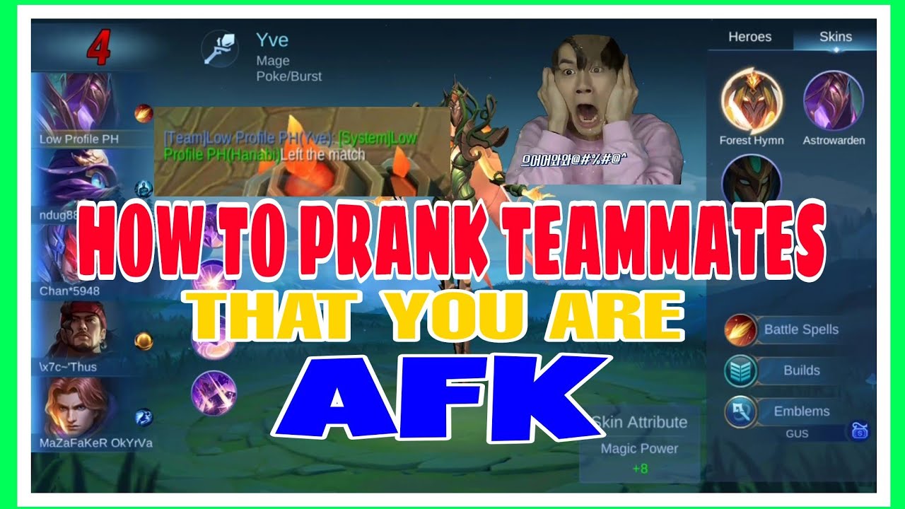 HOW TO PRANK AFK/LEFT THE MATCH IN MOBILE LEGENDS 2022 | FAKE AFK! | ML ...