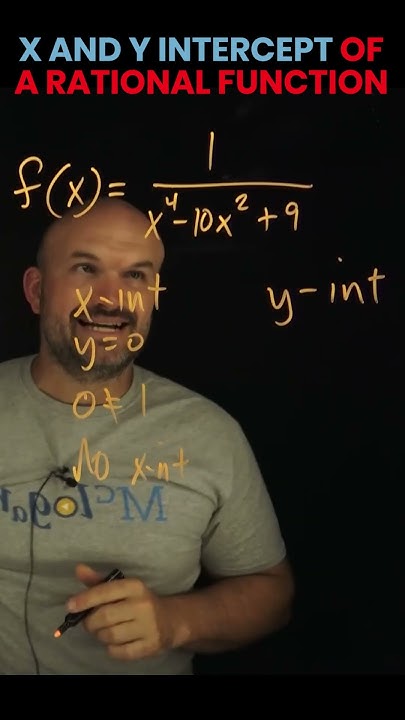 x and y intercept of a rational function - YouTube