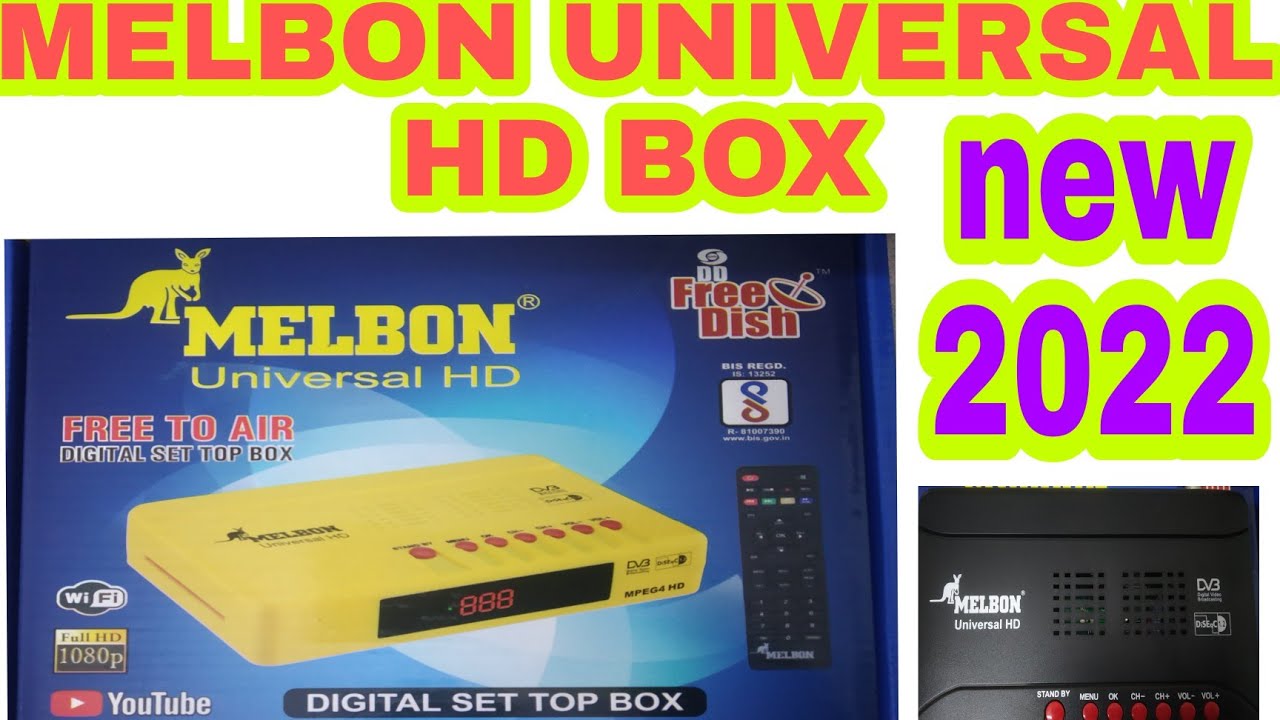MELBON universal Hd digital sat top Box new box melbon 2022 unboxing ...