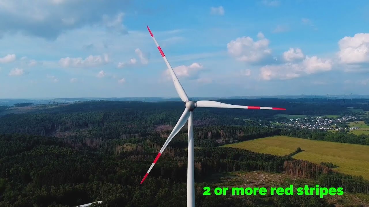 Why Wind Turbines are painted with red stripes? - YouTube