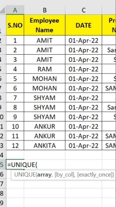 #Shorts | Excel Unique Formula | Never Seen Before | Must Watch | Advance Excel Tips & Tricks ...