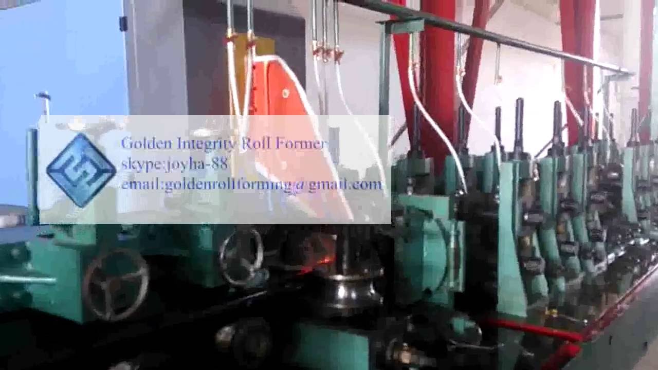 straight seam welded pipe production line - YouTube