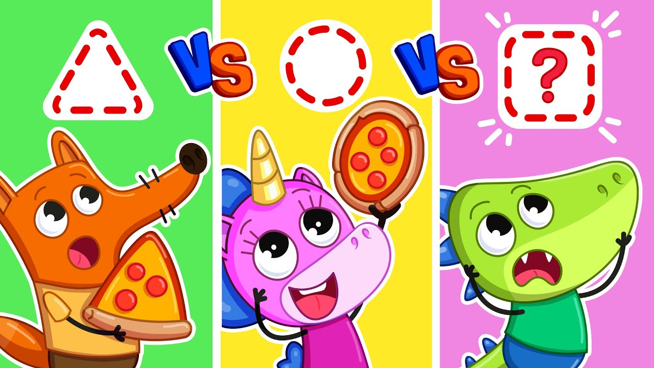 Circle vs Square vs Triangle Pizza | Learn Shapes & More Educational ...