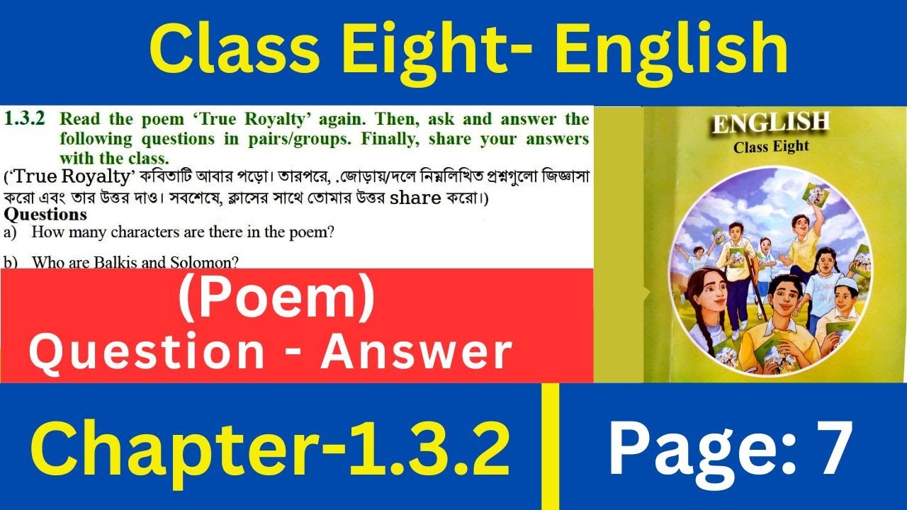 class 8 1.3.2 (English)‖ Class 8 English 1.3.2 Question Answer ‖True royalty by Rudyard kipling ...
